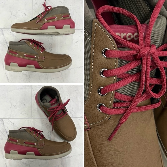 CROCS | Shoes | Crocs Beach Line Boat Chukka Boot Hazelnutred Brick ...